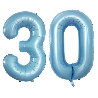 GOER 42 Inch Light Blue Number 30 Balloons,Jumbo Foil Helium Balloons ...
