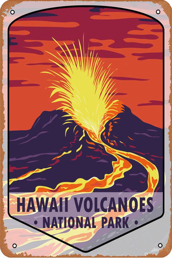 HAWAII VOLCANOES NATIONAL PARK Retro Vintage Metal Sign Posters Tin ...