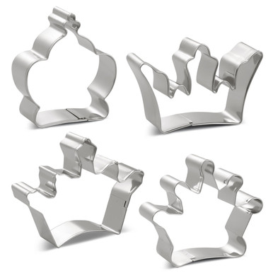 LILIAO Crown Cookie Cutter Set, 4-Pcs, King Crown, Queen Crown, Prince ...