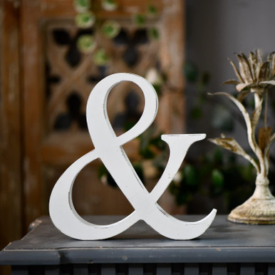 Wooden 3D Rustic Letter "&" Ampersand Sign Wall Decor 10", Hanging ...