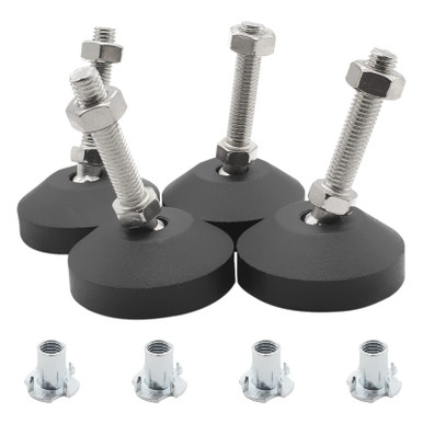 Luomorgo 4 Pcs M10 Leveling Feet with T-Nut, Anti Skid Threaded Rubber ...