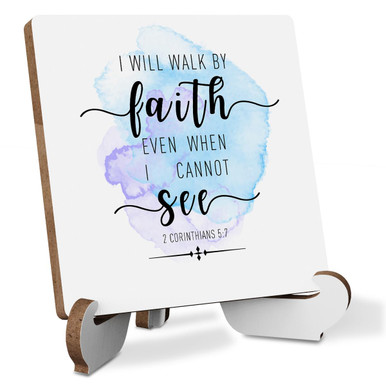 Christian Decor Inspirational Wooden Square Desk Signs, Bible Verses ...