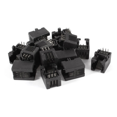 Uxcell RJ12 6P6C 6 Pin Telephone PCB Jacks Connector, 15 Pieces for ...