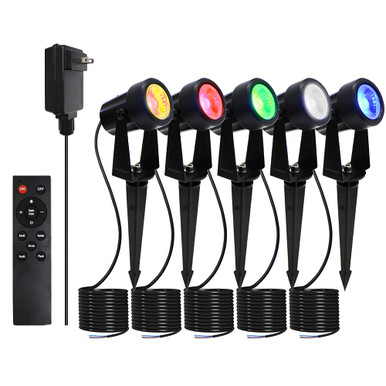 FMART 5 Pack RGBW Color Changing Landscape Lighting, Led Spotlights ...