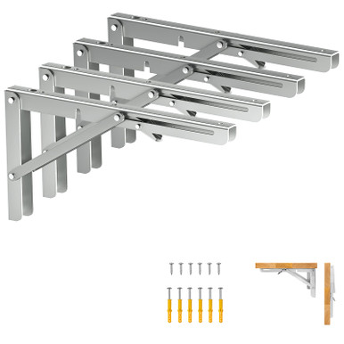 FIRMETAL 2 pcs Folding Shelf Bracket ,12 inch Brackets, Max Load 300lbs ...