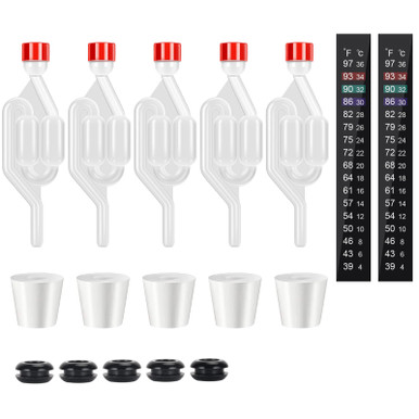 Dbgogo S-Shape Brewing Airlock Kit, 5 Pack Homebrew Twin Bubble ...