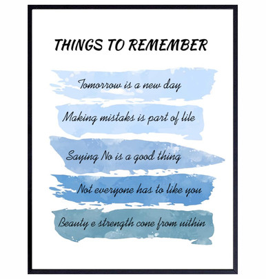 Things To Remember poster,Positive Inspirational Quotes Wall Art ...