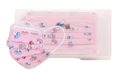 100 pieces of Disposable Children/Pediatric Pink Procedural Face Masks ...