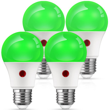 LOHAS Green Light Bulbs, St. Patrick's Day, 4 Pack Dusk to Dawn Green ...