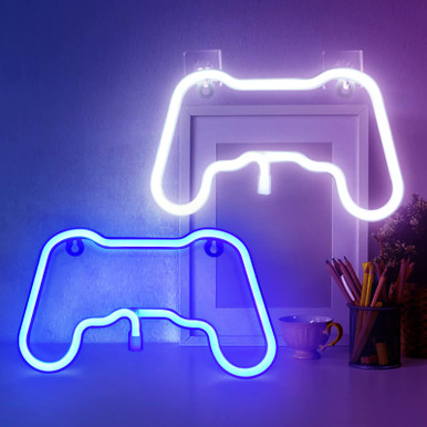 BERGANO Pack of 2 Game Controller Neon Signs, Game Console Neon LED ...