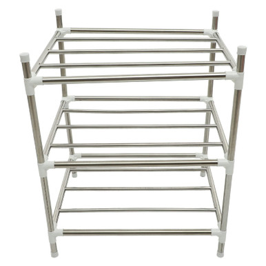Luxshiny Stainless Steel Shelf Rack Stackable Cabinet Shelf Heavy Duty ...