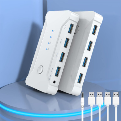 USB 3.0 Switch Selector 4 Port 4 Computers Peripheral USB Switcher ...