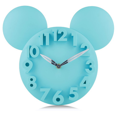 Lafocuse 3D Numbers Blue Mouse Wall Clock for Living Room Decor ...