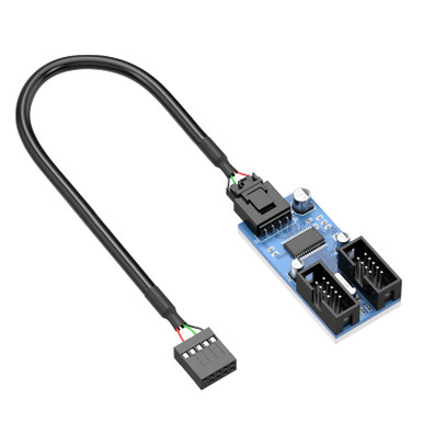 Motherboard 9 Pin USB Header Splitter,Male 1 to 2 Female Extension ...