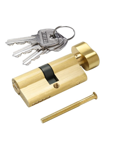 Solid Brass Lock Cylinder with 3 Brass Keys 63mm Andersen Lock Cylinder Storm Door Lock Cylinder ...