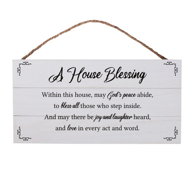 Religious House Blessing Wooden Sign 13.75 x 7" Housewarming Wood Plank ...