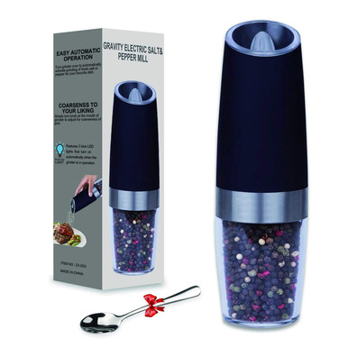 Pepper Grinder, Gravity Electric Pepper Mill, Battery Operated ...