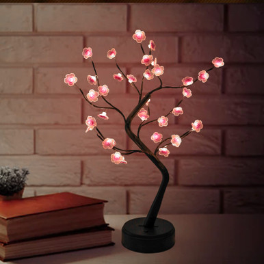 KOXHOX Cherry Blossom Tree Lamp, Bonsai Tree Light with 36 LED Japanese ...
