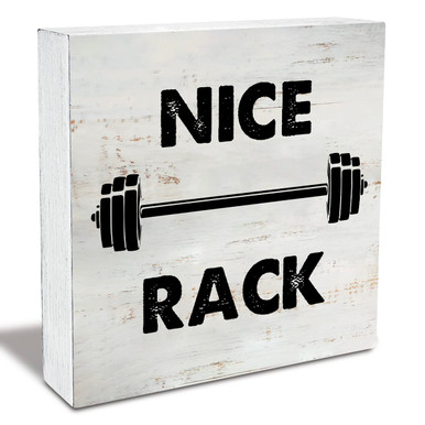 Rustic Nice Rack Fitness Wood Box Sign Funny Gym Wooden Box Sign ...