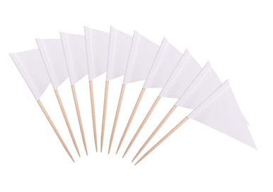 stidsds Solid White Cupcake Toppers Flags Mini Small Plain White ...