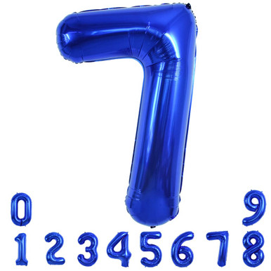 TONIFUL 40 Inch Navy Blue Number 7 Balloon Foil Mylar Large Size Dark ...