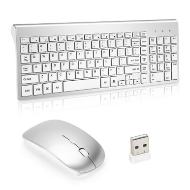 Wireless Keyboard and Mouse Set USB 2.4G, Wireless Keyboard Compact ...