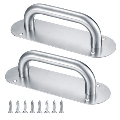2 Pcs Stainless Steel Push Pull Door Handles, Barn Door Pull Push ...
