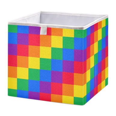 Emelivor Square Tile Rainbow Cube Storage Bin Fabric Storage Cubes ...