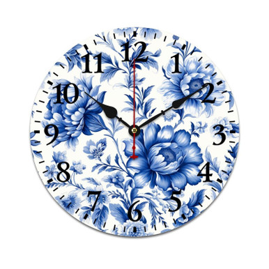 HighonHi Blue & White Mediterranean Vintage Floral Clocks Vintage ...