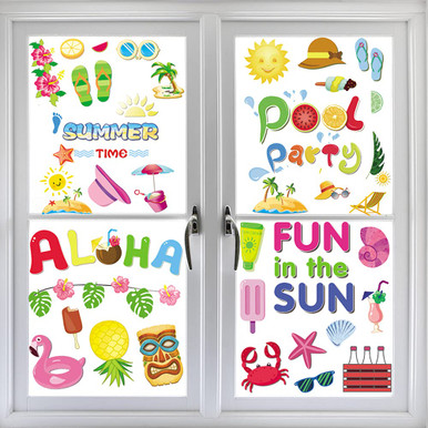 Window Clings Window Stickers for Summer Window Decorations Ice Cream ...