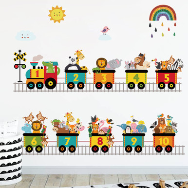 Alphabet Train Color Learning Educational Wall Decals Peel and Stick ...