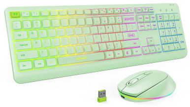 seenda Wireless Keyboard and Mouse Combo Backlit, Rechargeable Full ...