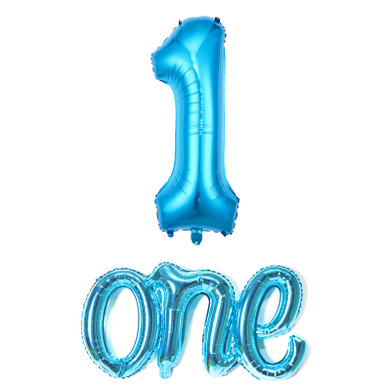 40 Inch Blue One Balloon for First Birthday, Big Number 1 Balloon, Blue ...