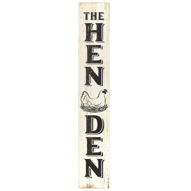 Hen Den Vertical Wood Wall Decor - Large Hen Den Sign for Chicken Coop ...