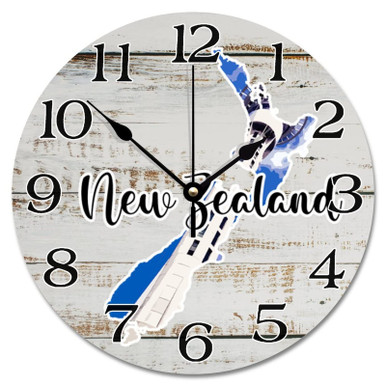 Guangpat New Zealand Landmark City Landscape Wall Clock New Zealand Map ...