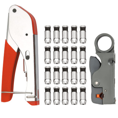 ATPEAM Crimping Plier Coaxial Cable Crimper RG59 RG6 F-Type Compression ...