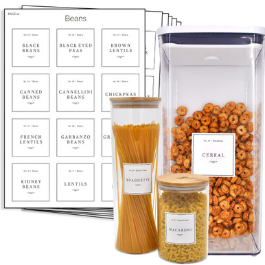 Stamp & Label Farmhouse Pantry Labels |204 Kitchen Labels for Food ...