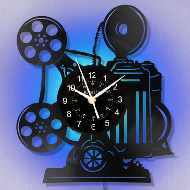 KingLive Movie Film Vinyl Records Wall Clock, 12" Black Modern Wall ...