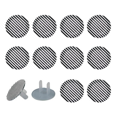 Outlet Plug Covers 24 Pack, Black Diagonal Stripes Plug Protector, 2 ...