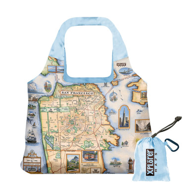 Xplorer Maps San Francisco City Map Pouch Tote with Handles - Grocery ...