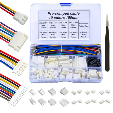 Keszoox XH 2.54mm Male & Female JST Connector Kit with 22AWG Pre-Crimped Cables Wire,(Total ...
