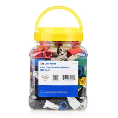 Cable Matters 8-Color 200-Pack Cat6 / Cat5e RJ45 Strain Relief Boots ...