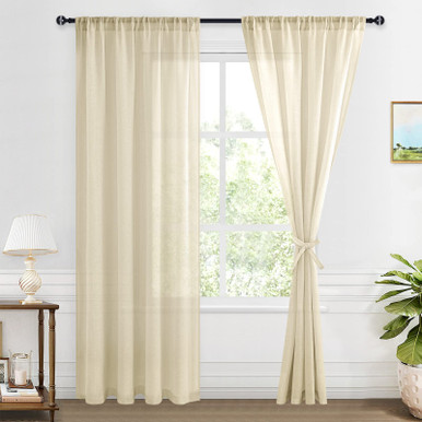XWZO Semi Sheer Curtains for Living Room, Privacy Enhancing & Light ...