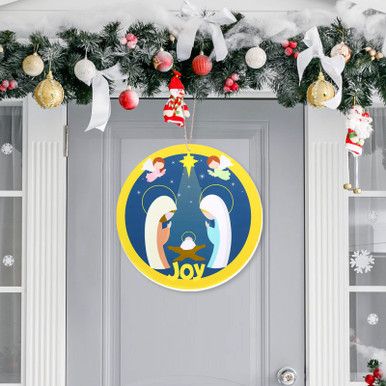 Christmas Door Decorations Nativity Door Sign Christmas Door Hanger ...