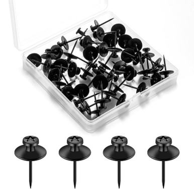 50 Pack Black Double Headed Picture Hanging Nails, Picture Nails, Tacks ...
