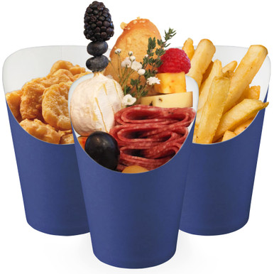 CUSINIUM 14 oz 50-Pack Navy Blue French Fry Cups - Charcuterie Cups ...