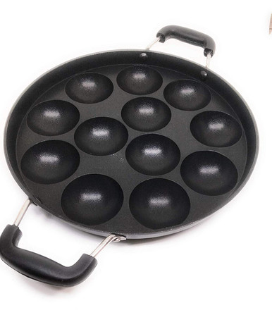 12 Pits Appam maker Appam Patra Paniyaram Nonstick Cookware Small Idli ...