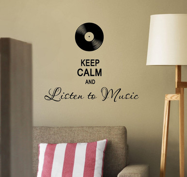 Keep Calm and Listen to Music Kcco 22x17 Inches Symbol Matte Black ...