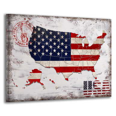 Pogusmavi United States Map Wall Decor Map Wall Art Decor USA Canvas ...