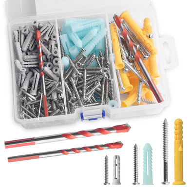 Drywall Anchors and Screws Kit, 170PCS Concrete Screws and 170PCS ...